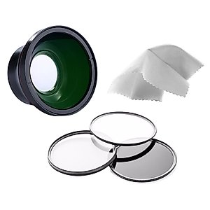 0.43X High Definition Super Wide Angle Lens w/Macro Compatible with Panasonic Lumix DMC-LX100 + Filters
