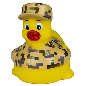BGick Army Rubber Duck, New, US Army Camouflage Dressed Floater Toy Rubber Duck for Patriotic Theme, Pride & Might Expressed, Gift Showing US Military Might, Birthday Baby Shower General Gift& Might