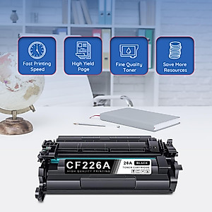 26A Black Toner Cartridge with Chip (1-Pack) | 26A Toner Cartridge Replacement for HP26A Toner 26X CF226X Compatible with Laser Pro M402-M403; MFP M426-M427, MFP M426f-M427f Series | 26A CF226A