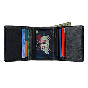 Big Skinny Men's Tri-Fold Slim Wallet, Holds Up to 25 Cards, Black
