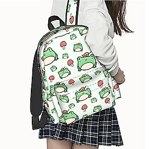 PARN Cute Frog Backpack For Women Men, 16.9 Inch Cute Frog Laptop Backpack College Bag Cute Travel Backpack