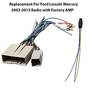 RED WOLF Radio Stereo Wiring Harness with 12 Volt to 5 Volt Step Down Adapter Switcher Harness Replacement for Older Ford, Lincoln, Mercury