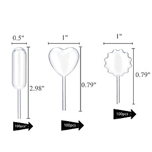 Yopay 300 Pieces Cupcake Pipettes Squeeze Dropper, 4ml Disposable Liquid Strawberry Transfer Injectors Pipettes Infusers for Chocolate, Moveland Cupcakes, (Heart Shape, Round, Rectangular), Clear
