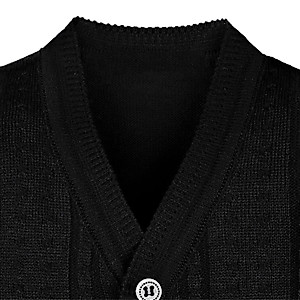 Lilax Baby Boy Cable-Knit Basic Knit Cardigan Sweater 9-12 Months Black