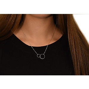 EFYTAL Sister Necklaces, 925 Sterling Silver 2 Circle Necklace for Women, Sister Necklace Gifts from Sister, Gifts for Sisters from Sisters, Sister Birthday Gifts from Sister