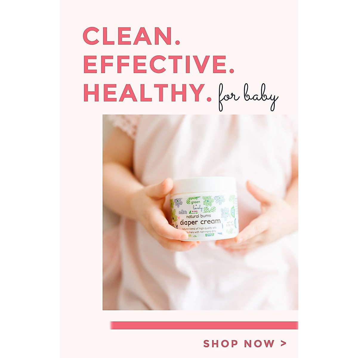 Natural Bums Diaper Rash Cream (Chemical Free), Made with Organic Shea Butter & Coconut. Calming Lavender Chamomile. Non-nano. High Grade.