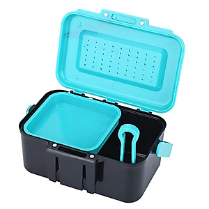 Fishing Bait Case, Plastic Fishing Bait Holder Box Worm Lure Storage Case with Clip Perfect for Fishing