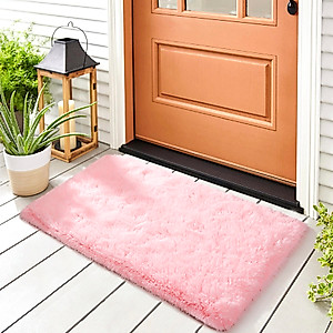 Noahas Fluffy Bedroom Rug Plush Fuzzy Rugs for Kids Room Living Room, Soft Shaggy Nursery Rug Furry Floor Carpet Modern Indoor Bedroom Decor for Boys Girls Room, 2x3 Feet, Pink