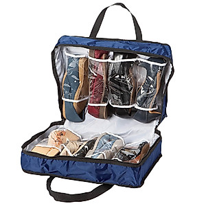 WalterDrake Blue Shoe Storage Travel Bag, 19.5” x 13.25” x 5.5”