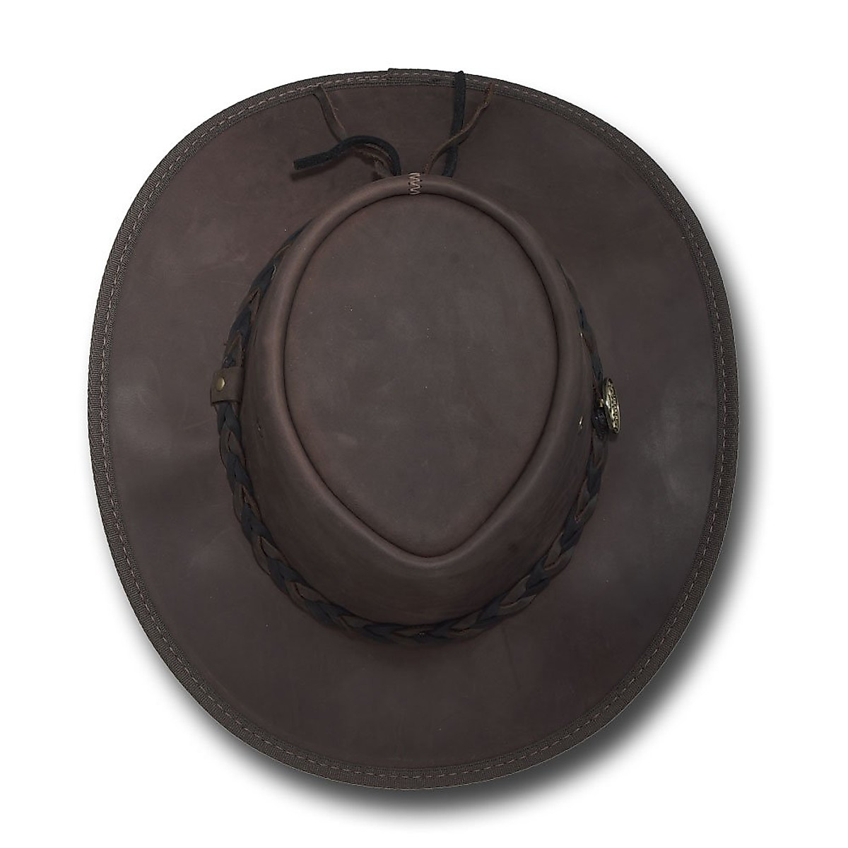 Barmah Hats Squashy Bronco Leather Hat 1022BL / 1022CH - Chocolate - Large