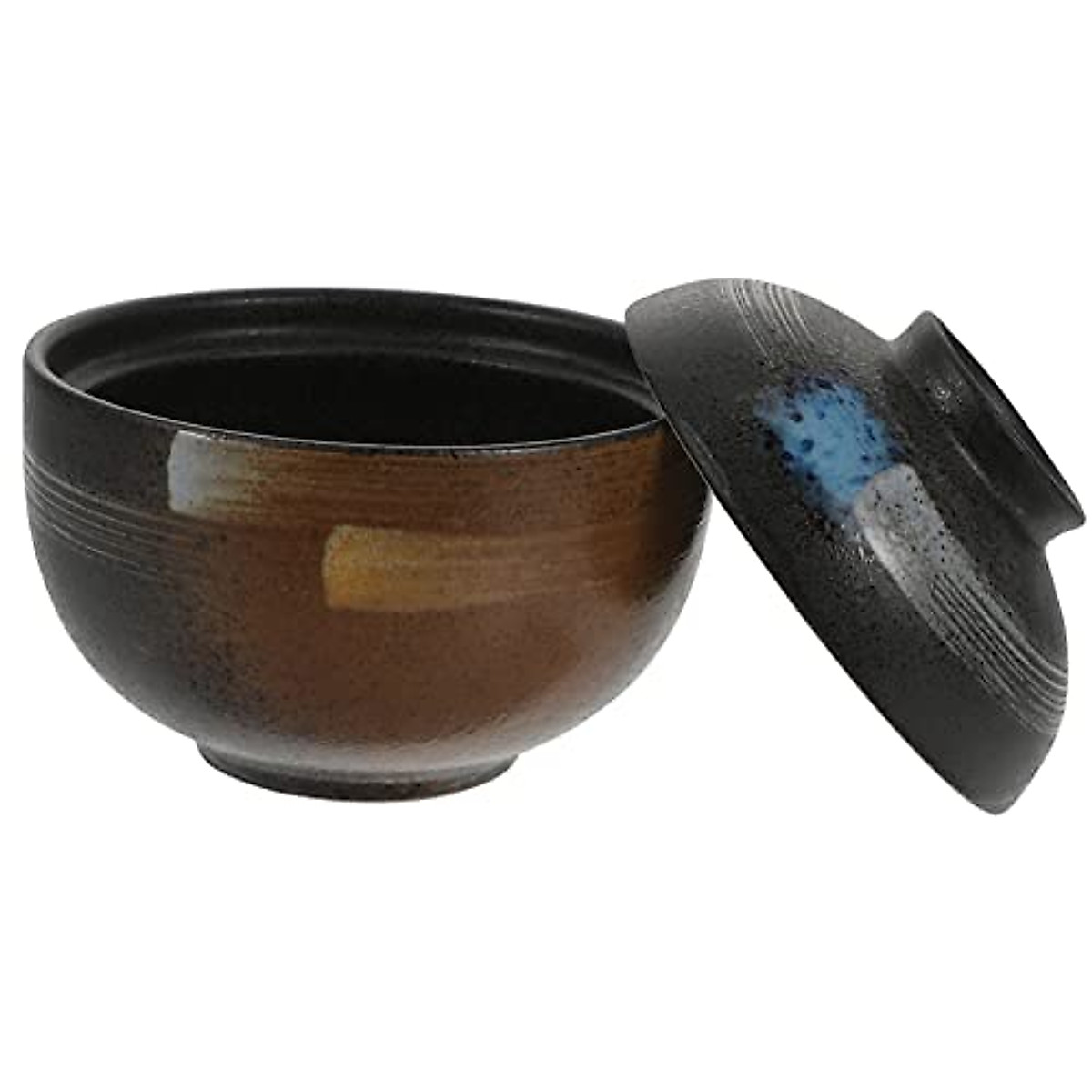 BESTonZON 2 pcs Pho Steaming Bowls Bird Tableware Chill Appetizer Noodle Saucer Japanese Black Use Salad Lid Vegetables Delicate Vintage Soup Stockpot Nest Miso Pot Serving Earthen Stew