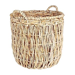 Household Essentials Brown Tall Round Wicker Storage Basket