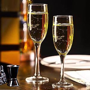 Ufrount Champagne Flutes Set of 14,Clear 5 Ounce Champagne Glasses,Elegant Crystal Champagne Glasses Bulk Wine Stemware for Mimosa,Sparking Wine,Wedding,Party