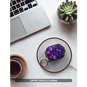 GuarzFun for AirPod 3 case with Lock, AirPods 3rd case for Women Men, Flower Hard case with Keychain (Purple Butterfly)