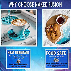 NAKED FUSION - Epoxy Resin 80 OZ KIT- Craft Art Resin -The CRAFTERS RESIN Crystal Clear Casting, Silicone Molds, Flowers, DIY, Art, Wood, River Table, Countertop, Food Safe, Non-Toxic- Heat Resistant