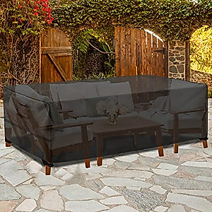 WOMACO Patio Furniture Cover for 4 Pieces Set, Waterproof Outdoor Garden Cover for 4 Piece Furniture Sets, Heavy Duty Veranda Small Table Chairs Set Covers