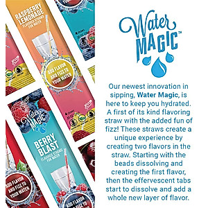 Water Magic Immune Defense Water Flavoring Straws - 1 Box of 7 Mega Orange Flavored Water Straws