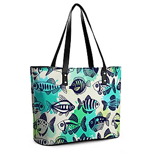 Womens Handbag Fish Leather Tote Bag Top Handle Satchel Bags For Lady