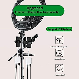 Apple MFI Certified Lightning to Ethernet Adapter for iPhone,2 in 1 LAN Ethernet Network to Lightning Adapter for iPhone 14/13/Pro Max/12/11/XS/XR/X/8/7/6/5 iPad 100Mbps Cat 8 7 6