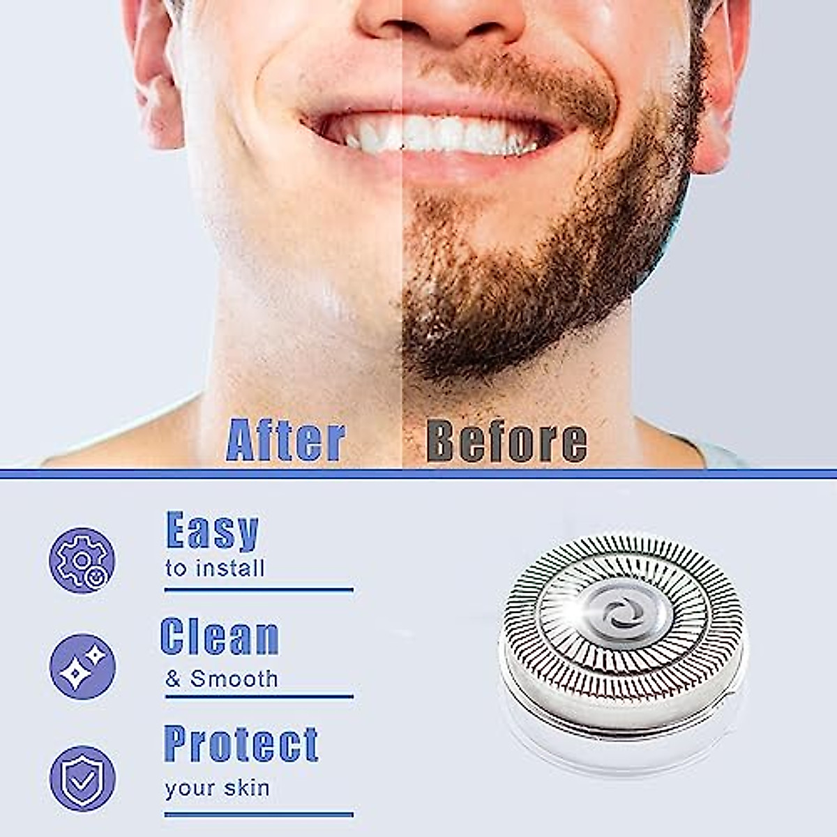 Shaver Replacement Blades,Electric Razor Replacement head for Skull Shaver Pitbull Gold PRO Shaver Replacement Blade 4 Head