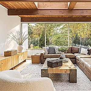 The Basket Lady Covered Wicker Storage Basket, Large, 20 in L x 14 in W x 8 in H, Sandstone