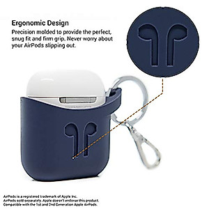PodPocket Scoop AirPod Storage Case with Protective Translucent Silicone and Impact Protection Indigo Blue