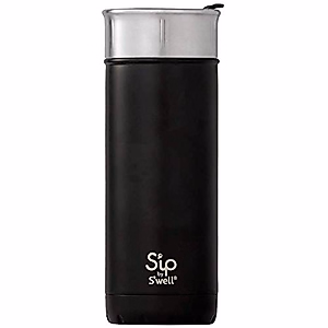 Sip by Swell Stainless Steel Travel Mug ,16 Fl Oz , Coffee Black ,Double Layered Vacuum-Insulated Travel Mug Keeps Coffee Tea And Drinks Cold for 16 Hours and Hot for 4