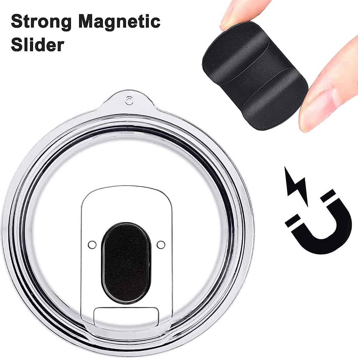 20oz Magnetic Spill Proof Tumbler Lid Compatible with Yeti Lids 20 Oz Replacement Lid, Zark Trail Lid and Othe Replacement Lids for Tumblers (1 Pack)