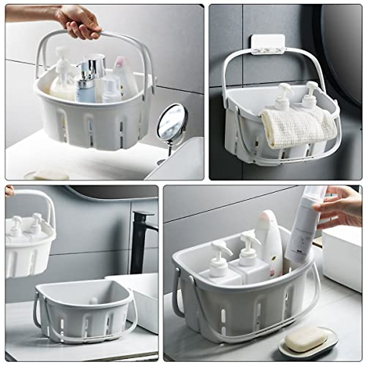 Cabilock Bath Storage Basket Basket Shampooer 2 Pack Plastic Shower Organizer Plastic Bath Plastic Plastic Handle Organizer Bathroom Storage Bath Storage Plastic Containers