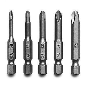 Triwing Screwdriver Bits Set 5 Sizes Y0 Y1 Y2 Y3 Y4, SKZIRI 5in1 3 Point Y-Shaped Y Tip Screwdriver Bit Triwing Bits Set Magnetic Point