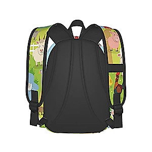 KiuLoam 17 Inch Backpack Farm Animals Laptop Backpack Shoulder Bag School Bookbag Casual Daypack