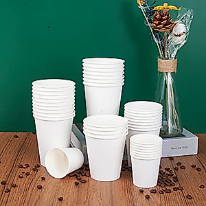 LITOPAK 210 Pack 16 oz Disposable Paper Coffee Cup, Hot/Cold Beverage Drinking Cups for Water, Paper Coffee Cups, White Paper Hot Coffee Cups, Suitable for Party, Picnic, Travel, and Events.