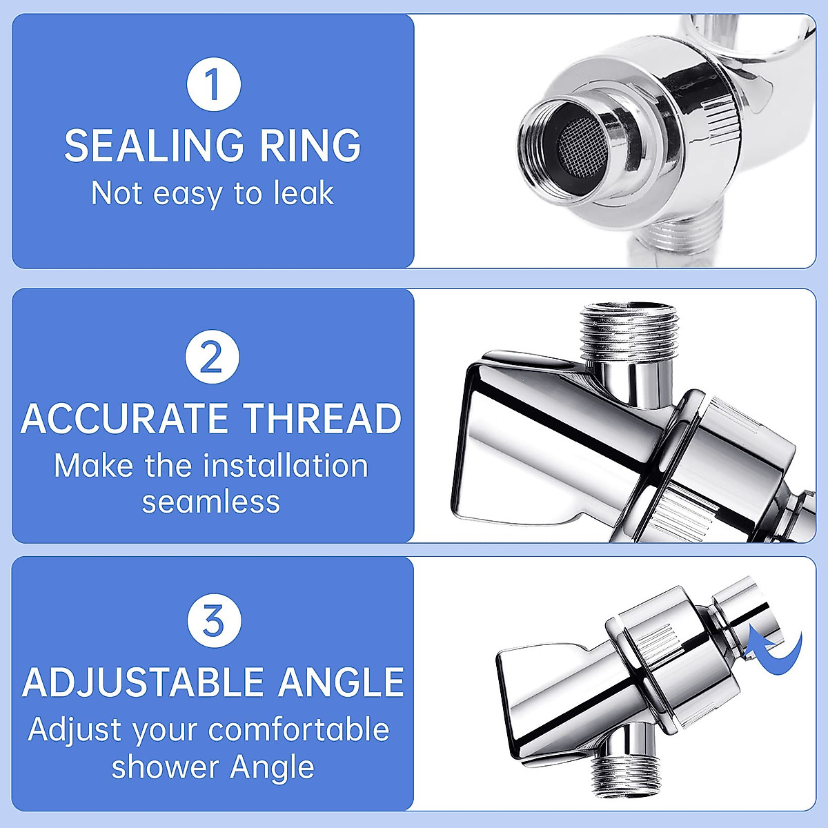 Shower Hose with Shower Arm Bracket,69 inch Stainless Steel Shower Hose Replacement,Adjustable Handheld Shower Arm Holder Shower Head Holder,Flexible Shower Head Hose and Holder with Brass Ball,Chrome