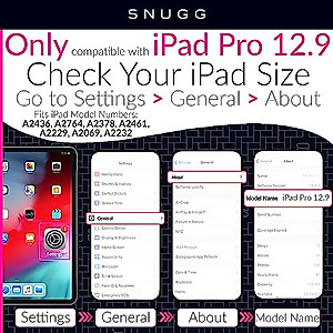 Snugg iPad Pro 12.9 Case with Keyboard (2022 6th Gen/2021 5th Gen) - Bluetooth Backlit Magic Keyboard iPad Pro 12.9-360 Degree Rotatable Keyboard for Apple iPad 12.9 Pro Case with Keyboard - Black