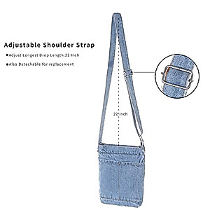 AOCINA Denim Purse Blue Jean Bags for Women Denim Tote Bag Jean Purses and Handbags for Teen Girls Women(A1-Light Blue)