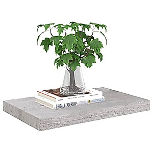 SCARSON Floating Wall Shelf Concrete Gray 19.7"x9.1"x1.5" MDF Gray (1.54KG/3.388LB)