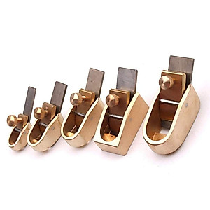 Jiayouy 5 PCS Micro Bronze Violin Thumb Planer Set 8-16 mm Blade Width for DIY Violin Viola Cello Wooden Instrument Gold