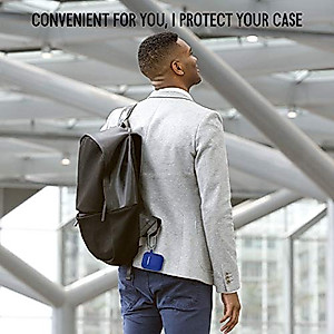 AirPods Case Silicone with Keychain, Soft Shock-Absorbing Protective Skin Accessories Earbuds Case Cover for Apple AirPods Wireless Charging Case, Front LED Visible-Navy Blue