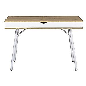Techni Mobili Modern Multi Computer Desk with Storage, 30" x 21.7" x 45.3", Pine