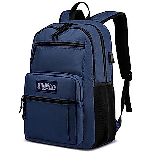 Backpack for Men and Women, Backpack for School Teen Boys and Girls, Lightweight Casual Black Backpack with USB Charging Port for Men and Women Traveling, Daily-use Bookbag Fits 15.6 Inch Laptop