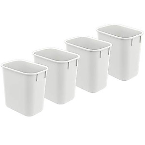 Acrimet Wastebasket Bin 13QT (Plastic) (White Color) (Set of 4)