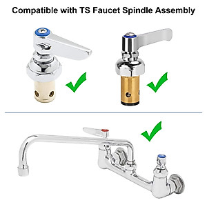 TNROTED Replacement 002713-40 Cold Side Handle Stem Replacement Assembly Fit for All T&S Faucets, Brass Spindle Assembly Cartridge Faucet Valve, Blue