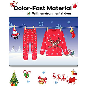 DAUGHTER QUEEN Girls Pajamas Kids Christmas PJs Size 8 100% Cotton Pj Sets Children Deer Sleepwear Xmas Jammies Snowflake Clothes 8T 7-8 Years Old