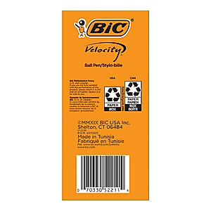 BIC Velocity Retractable Ballpoint Pen, Medium Point (1.0mm), Blue Ink, 36-Count Bulk Pack of Pens