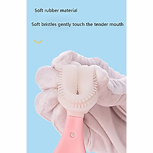 ZPC 2 Pieces of Children's toothbrushes Full Round Children's U-Shaped Toothbrush 360° Oral Cleaning Design for Toddlers and Children Soft Manual Training Toothbrush for 2-6 Years Old Children