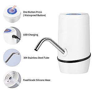 Water Dispenser for 5 Gallon Drinking Water Bottle, Electric Water Pump for 5 Gal Bottle, Portable Water Jug and Automatic Design for Home, Office and Kitchen