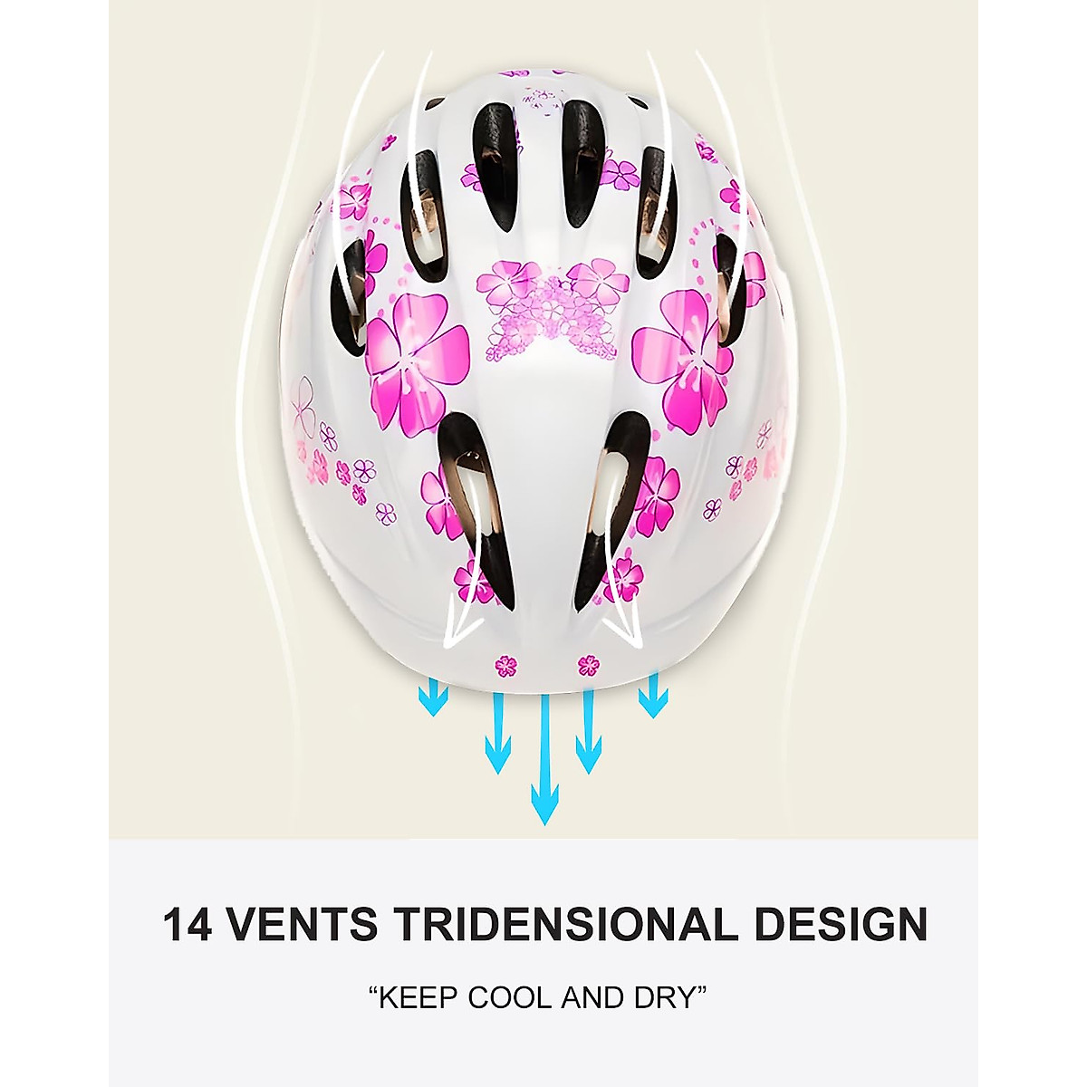 Girl Helmet for Bike,Kids Bike Pink Helmet for Girls Approximately Ages 3-10 Years Adjuastable and Multi-Sport, from Toddler to Kids CPSC Certicated