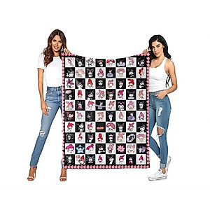 Kawaii Super Soft Blanket Cute Cartoon Blanket Plush Blanket All Season Flannel Fleece Blanket for Kids Adult Style 1-50“*40”