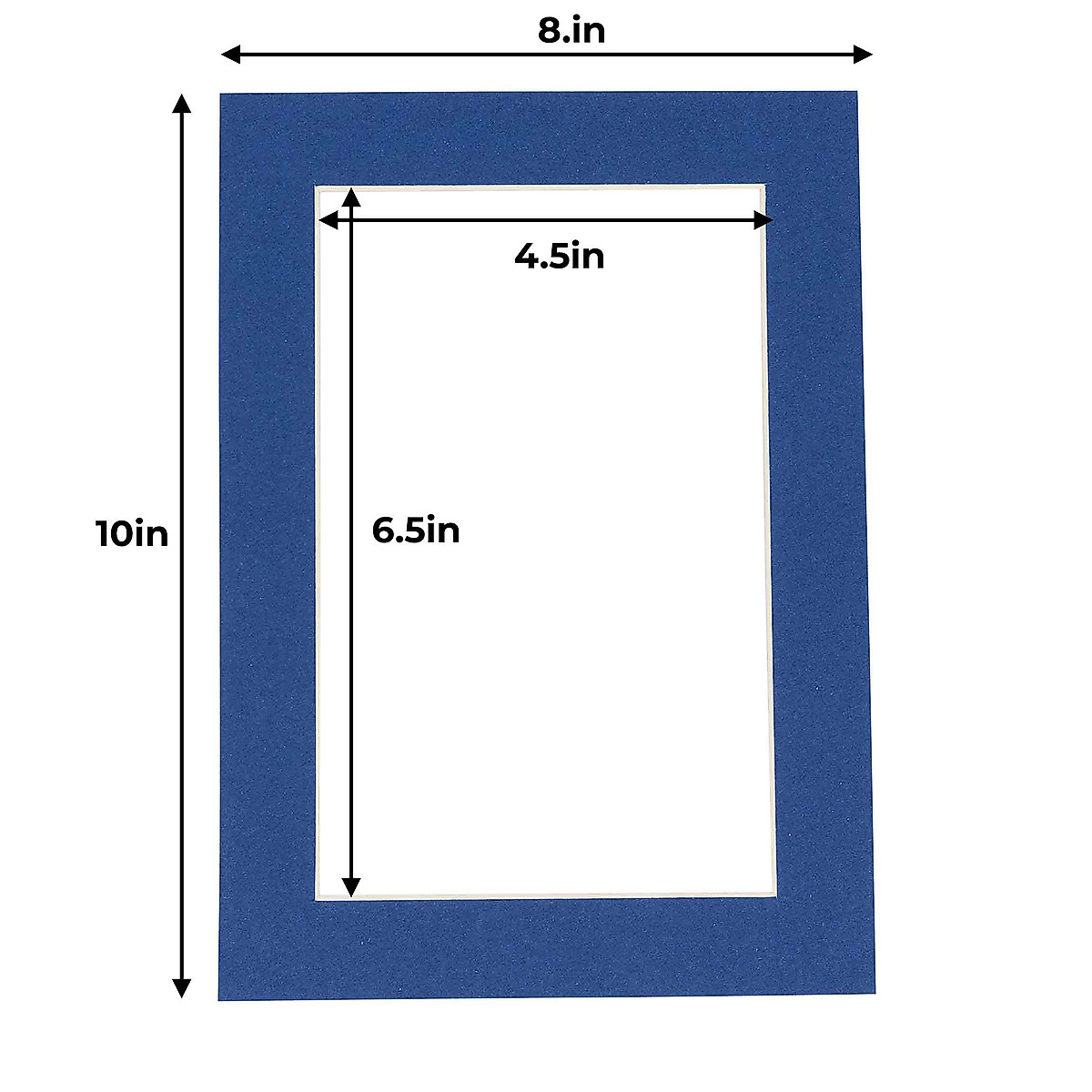 8x10 Bottle Blue Mat for 5x7 Photo - Precut Bottle Blue Picture Matboard for Frames Measuring 8 x 10 Inches - Bevel Cut to Display Art Measuring 5 x 7 Inches - Acid Free ONE MAT with Backing Board &