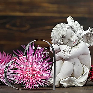 Sympathy Gifts Memorial Bereavement Gifts Acrylic Heart Condolence Gifts for Loss of Loved One, Loss of Father, Loss of Mother Remembrance Gifts (Simple Style, 6 x 6 x 0.6 Inch)